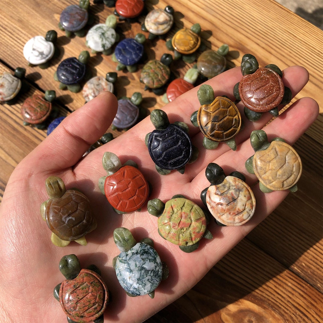 Crystals Turtle Decor Supply, Healing Crystals Chakra Carved Tortoise ...