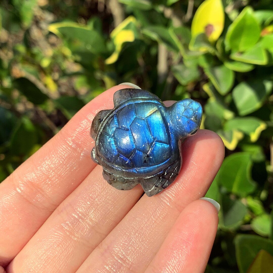 1.4" Natural Labradorite Turtle,quartz Turtle,crystal Turtle Carving ...