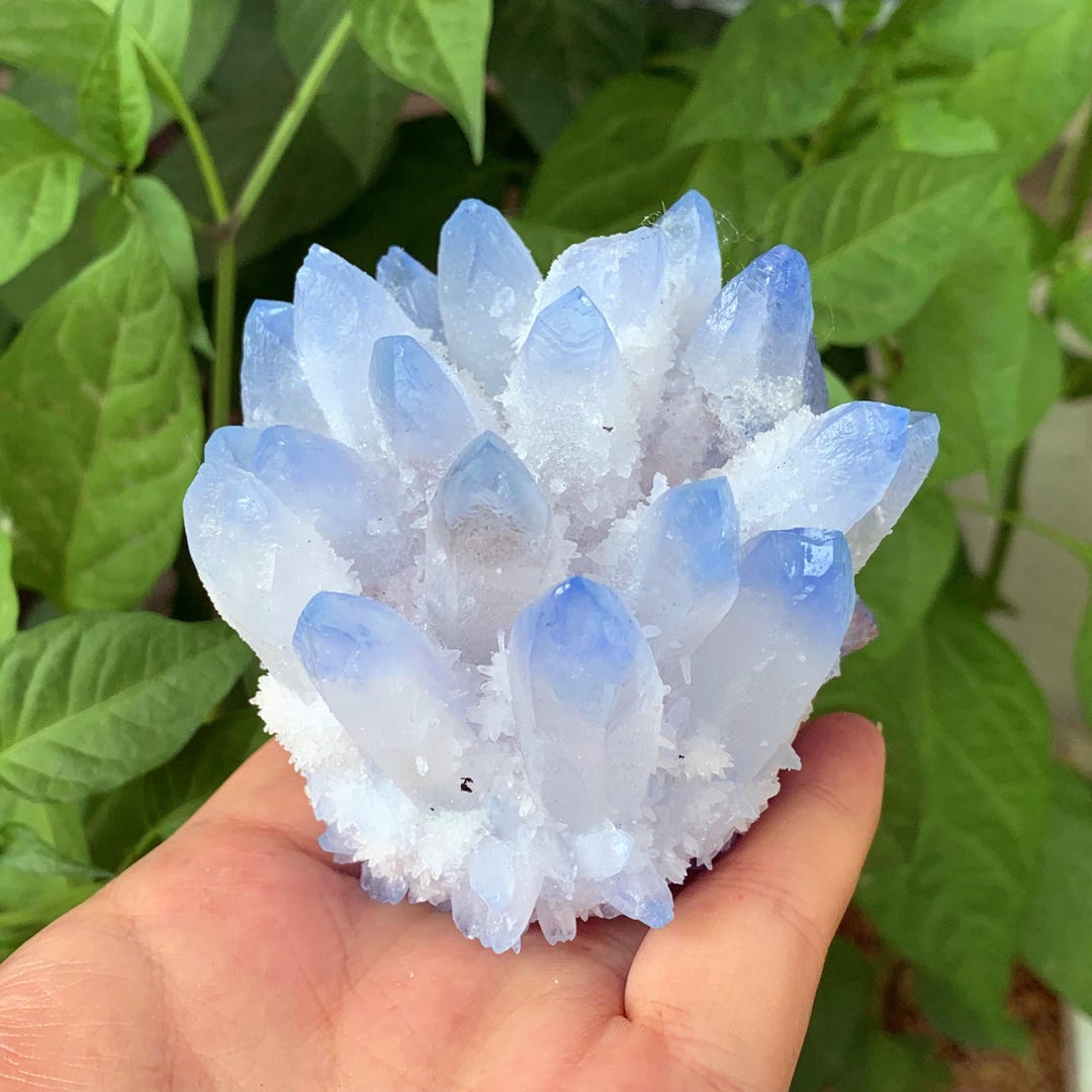 Sky Blue Quartz Crystal Cluster: Mineral Specimen, Crystal Gift (320g ...