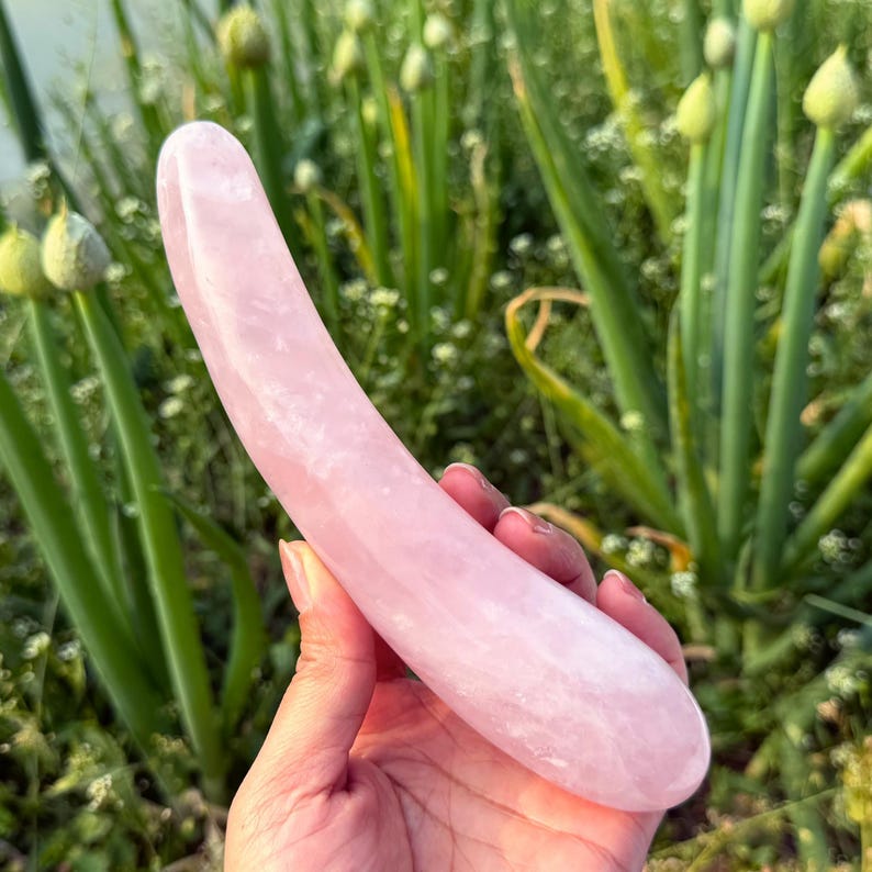 Natural Rose Quartz Massage Stick,reiki Healing Crystal Beauty Massage ...