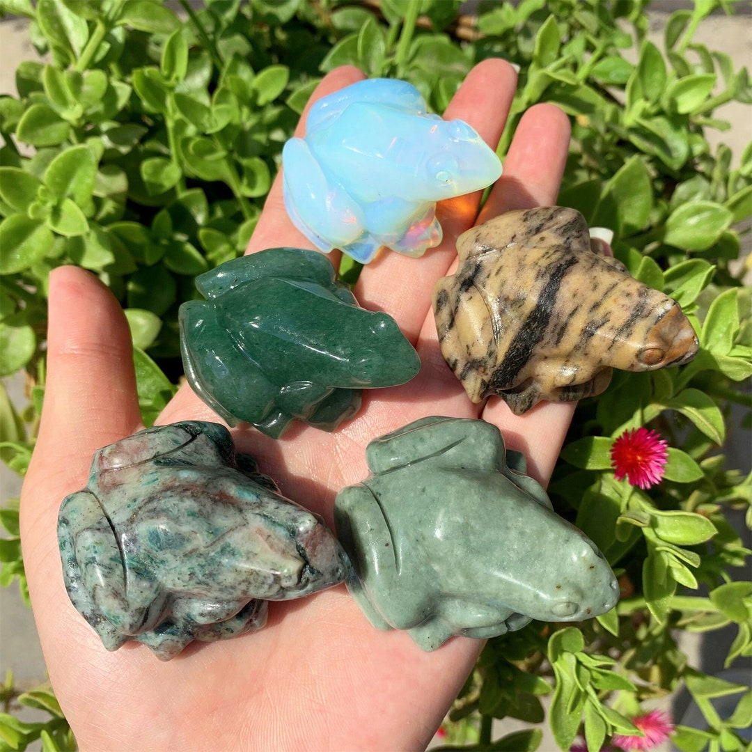 Quartz Crystal Frog: Handmade Carved Stone Animal Figurine - Etsy