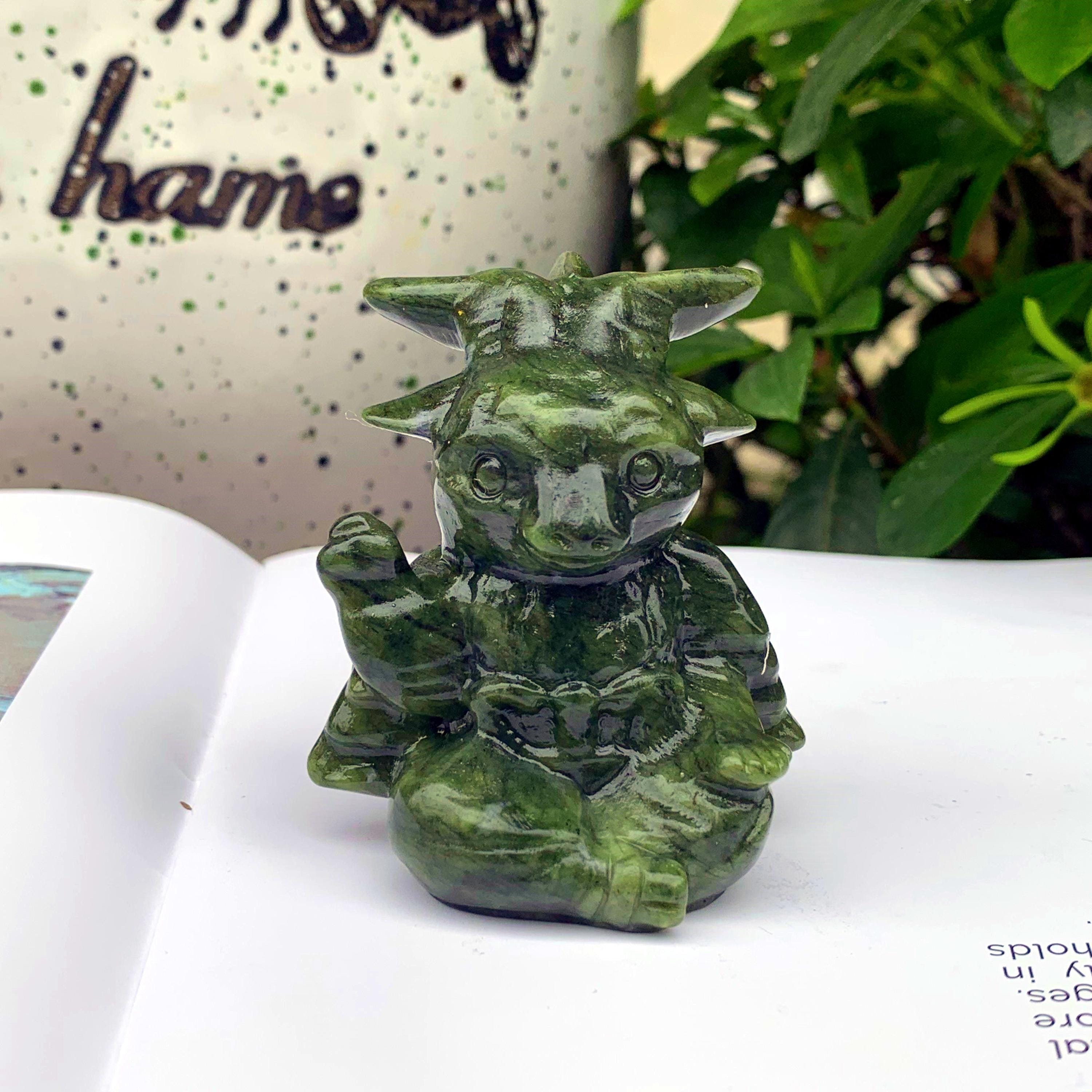 2.4“ Natural Green Jade Yoga Sheep,quartz Crystal Goat,crystal Animal ...