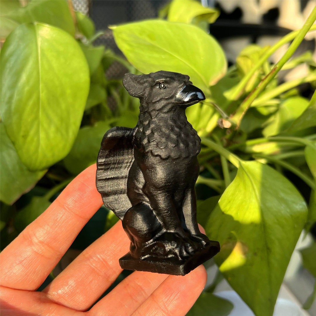 3 Natural Hand Obsidian Griffon Carved,crystal Griffon Skull,quartz ...