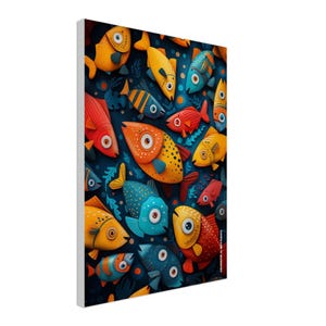 Colorful Fish Parade High-quality Canvas - Etsy
