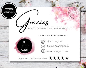 Tarjeta De Agradecimiento - Etsy