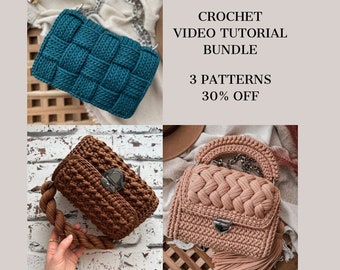 Crochet Bag Pattern, Detailed Video Tutorial, Step by Step Pattern ...