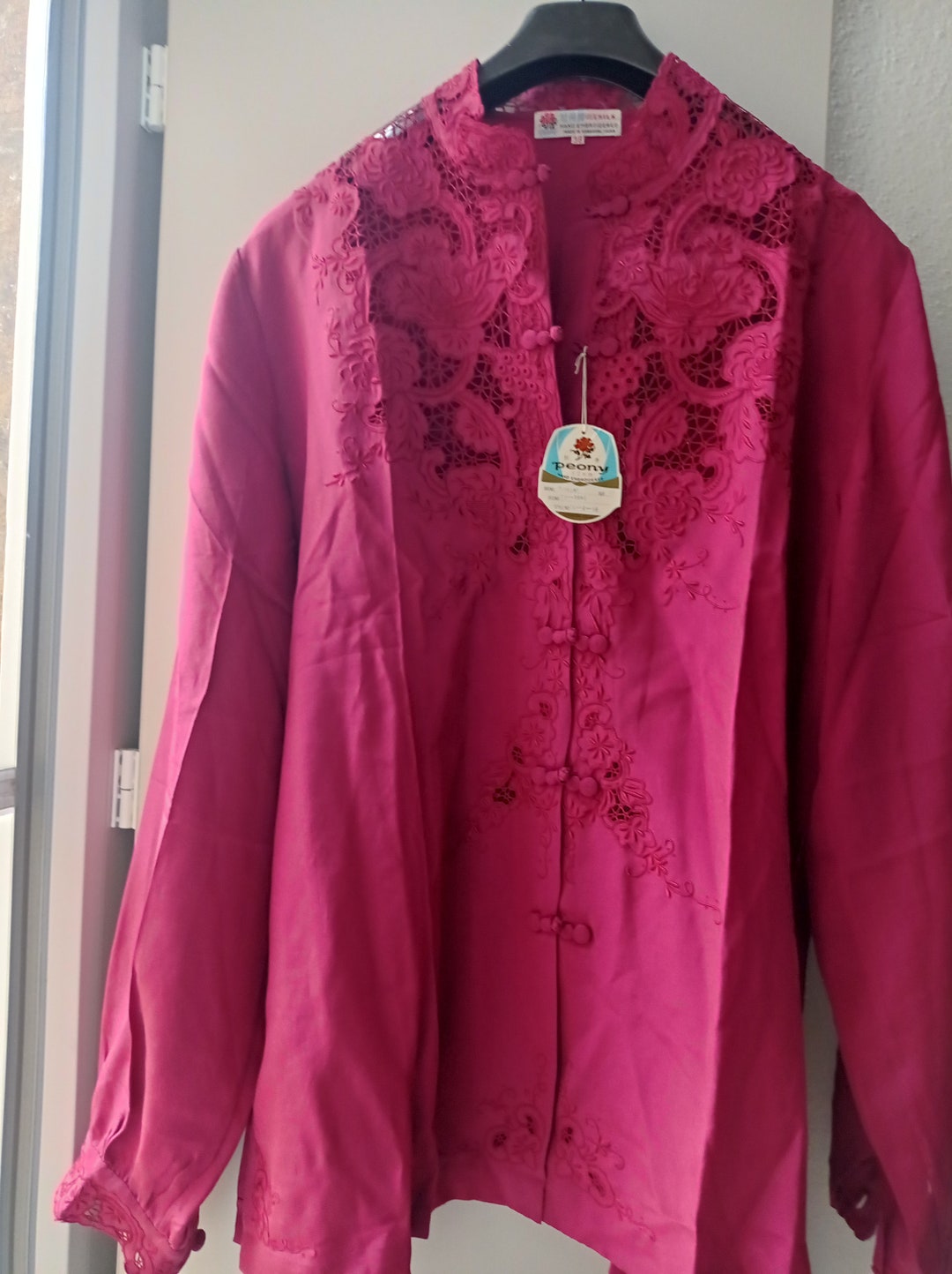 Chinese Blouse in Silk With Details Silk Blouse Asian Details - Etsy