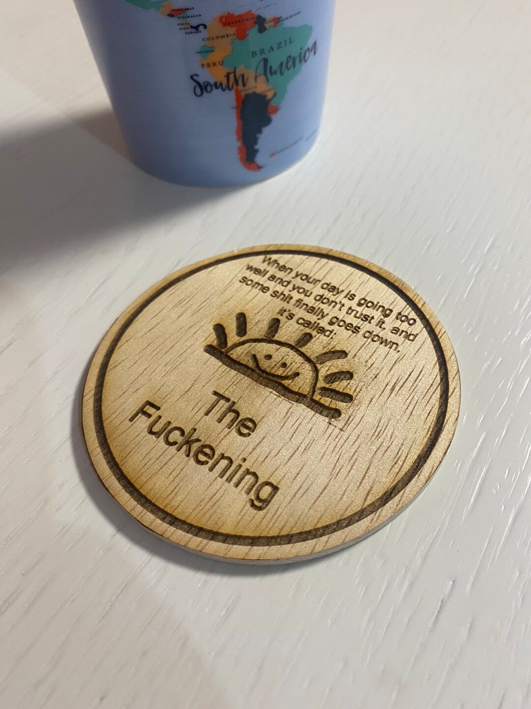 Funny Coffee Mug Coaster the Fckening - Etsy