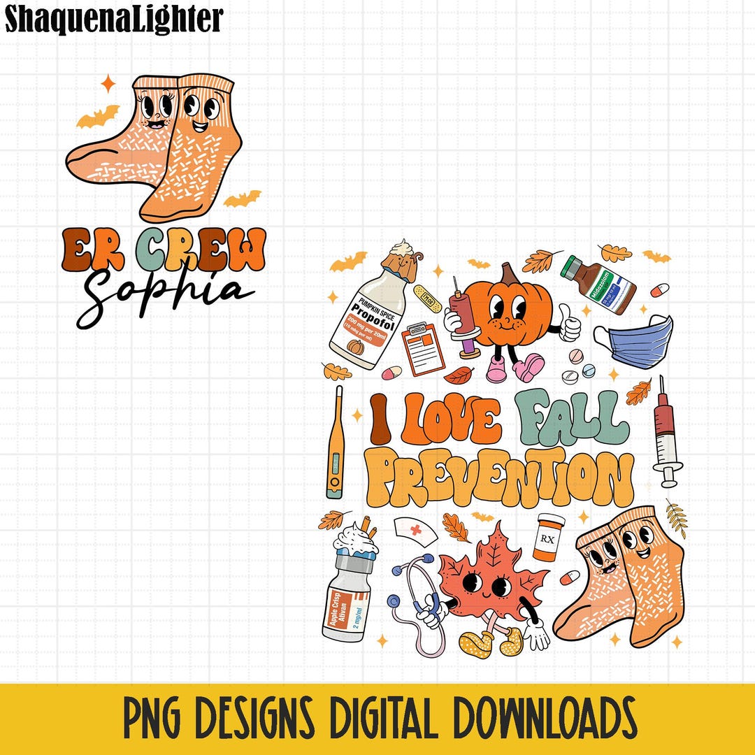 I Love Fall Prevention Custom Name Png, Thanksgiving Nurse Png, Fall ...