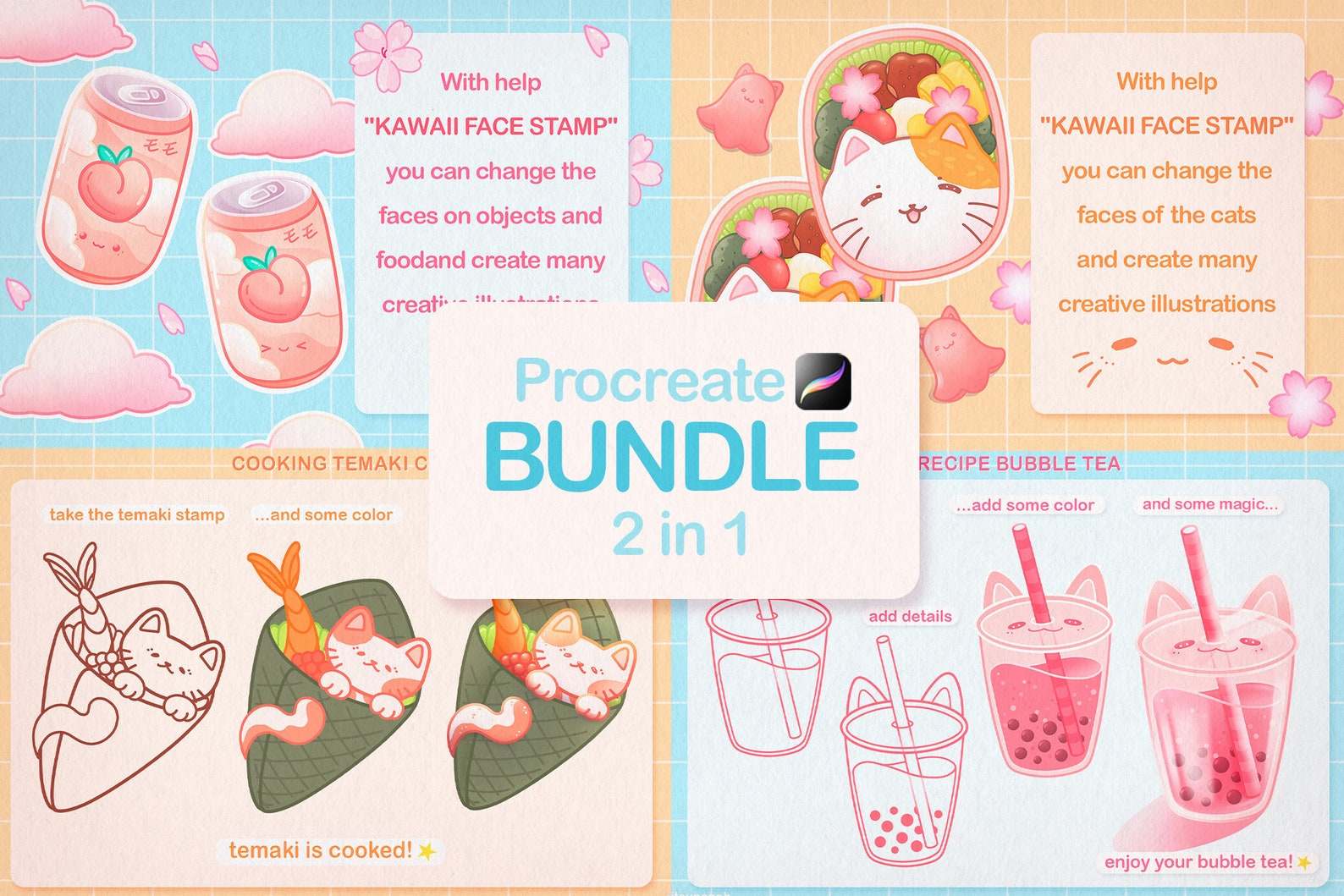 Procreate Brushes Anime Anime Procreate Stamps Kawaii - Etsy