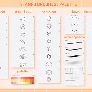 Anime Procreate Stamps, Kawaii Procreate Brushes, Anime Food Stamps ...