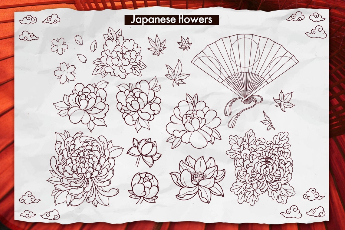 30+ Procreate Japanese Tattoo Stamp Brushes: Kitsune, Koi, Sakura ...