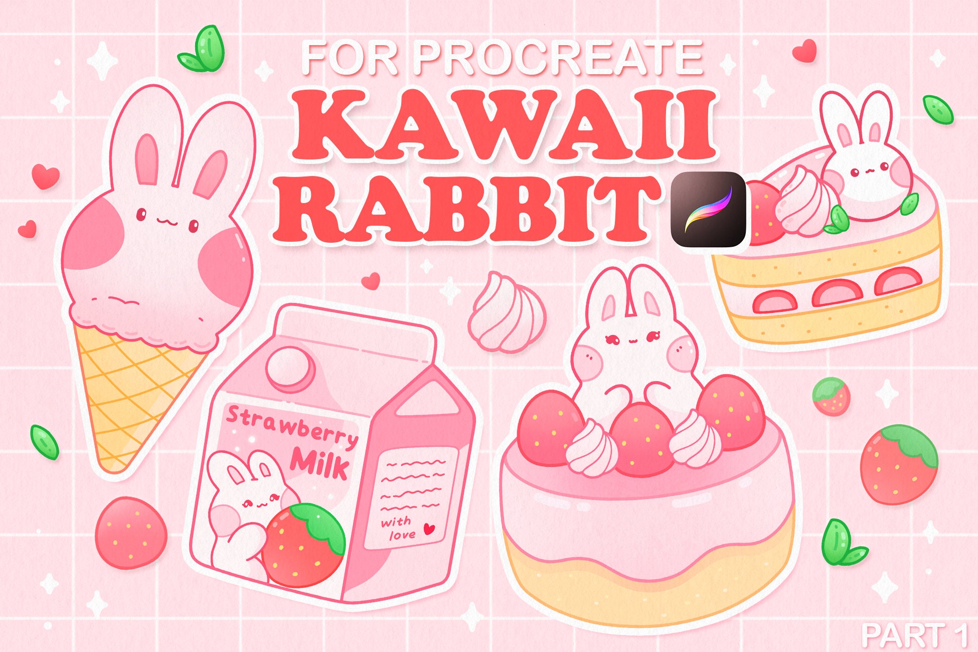 Kawaii Procreate Stamps, Procreate Brushes Kawaii, Anime Procreate ...