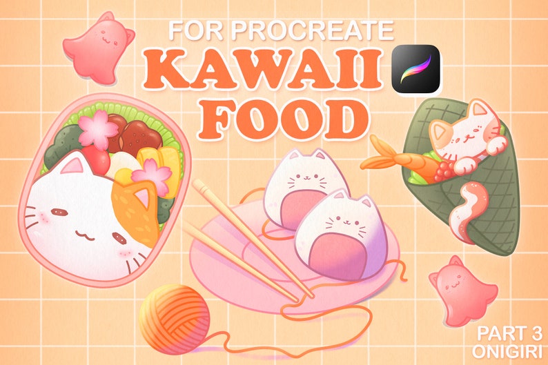 Anime Procreate Stamps Kawaii Procreate Brushes Anime Food - Etsy