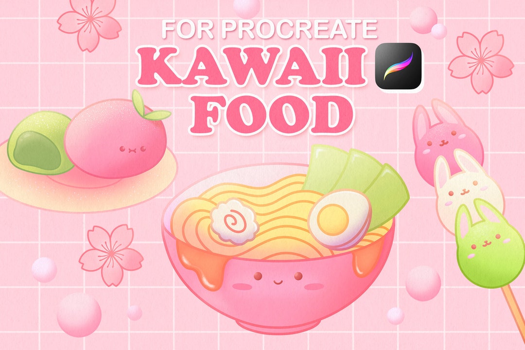 Kawaii Procreate Brushes, Anime Procreate Stamps, Food Brushes, Anime ...
