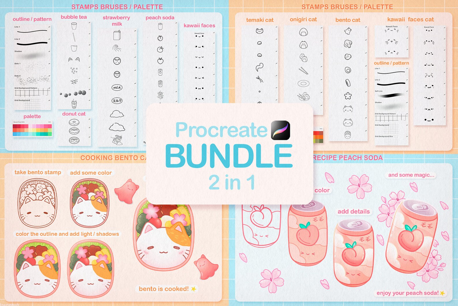 Procreate Brushes Anime Anime Procreate Stamps Kawaii - Etsy