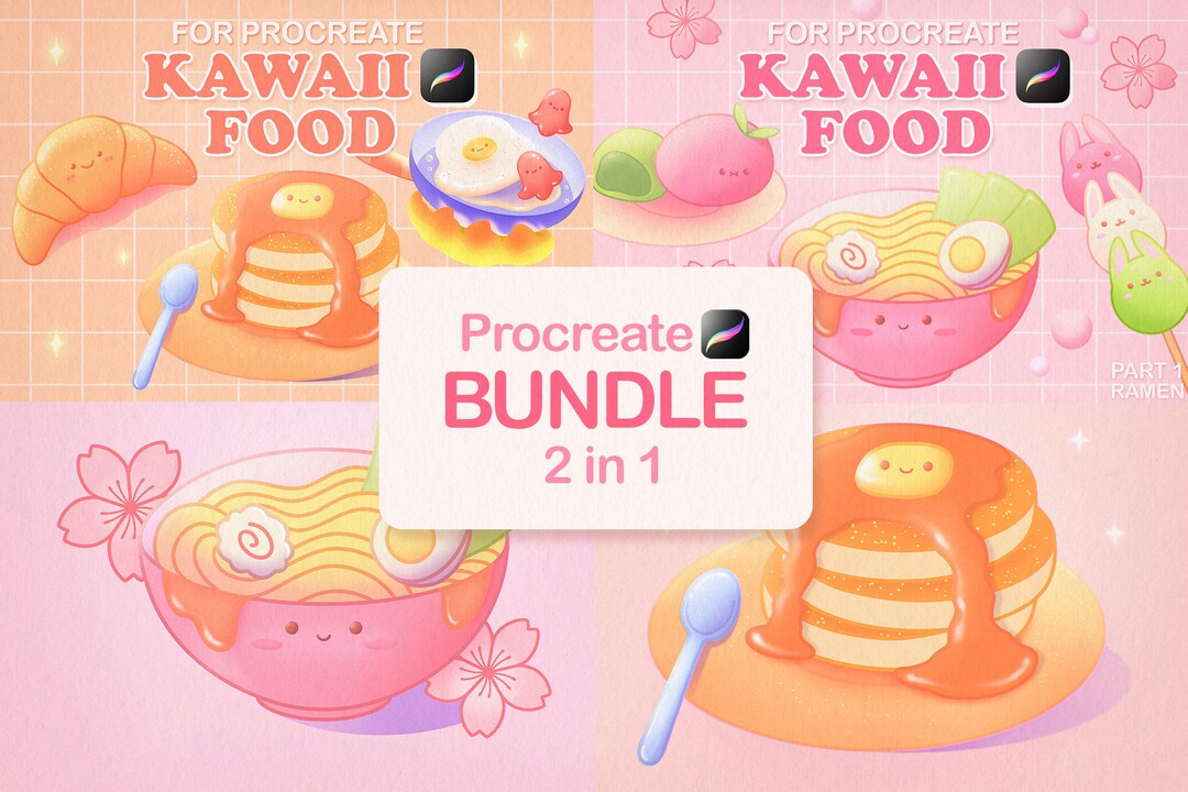 Kawaii Procreate Stamp, Cute Procreate Brushes, Anime Food Stamps, Cute ...