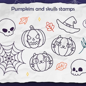 Procreate Stamps Halloween, Halloween Procreate Stamps, Halloween ...