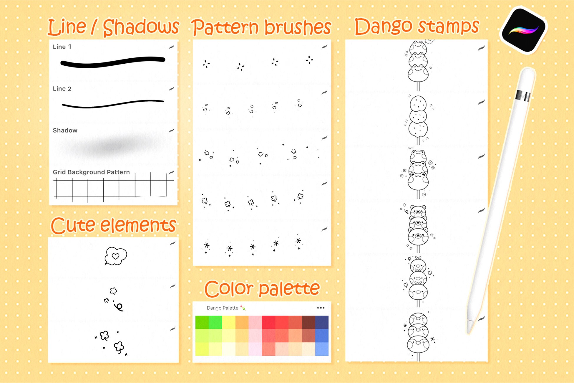 Procreate Anime, Kawaii Brushes, Kawaii Procreate, Japanese Procreate ...