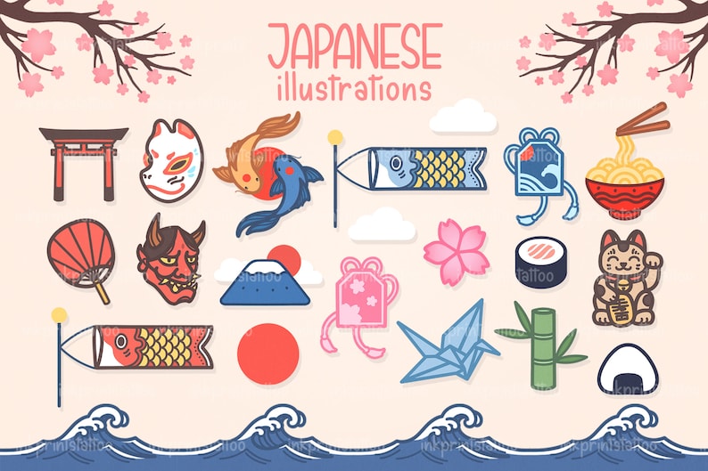 Japan Vector SVG Anime Vector Kawaii Clipart Japanese - Etsy