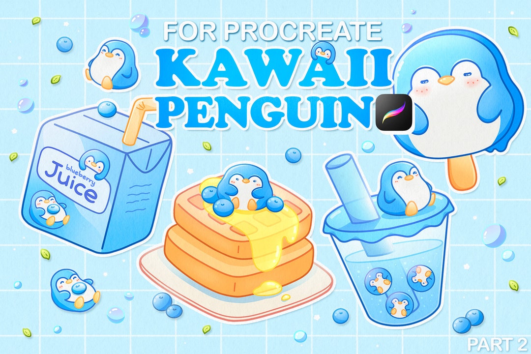 Kawaii Procreate Stamps, Procreate Brushes Kawaii, Anime Procreate ...