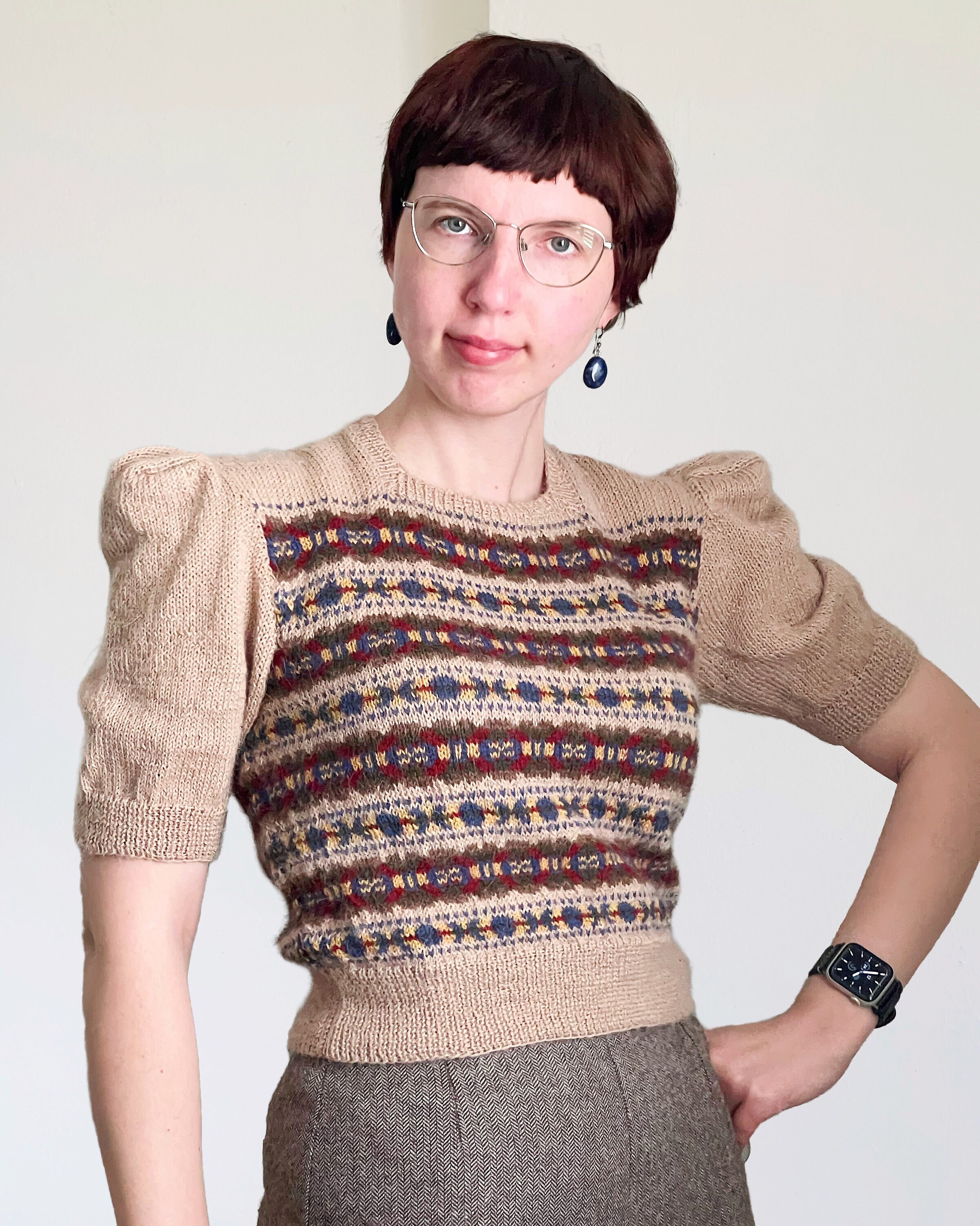 Custom 1940s Classic Fair Isle Jumper With Square Shoulders - Etsy