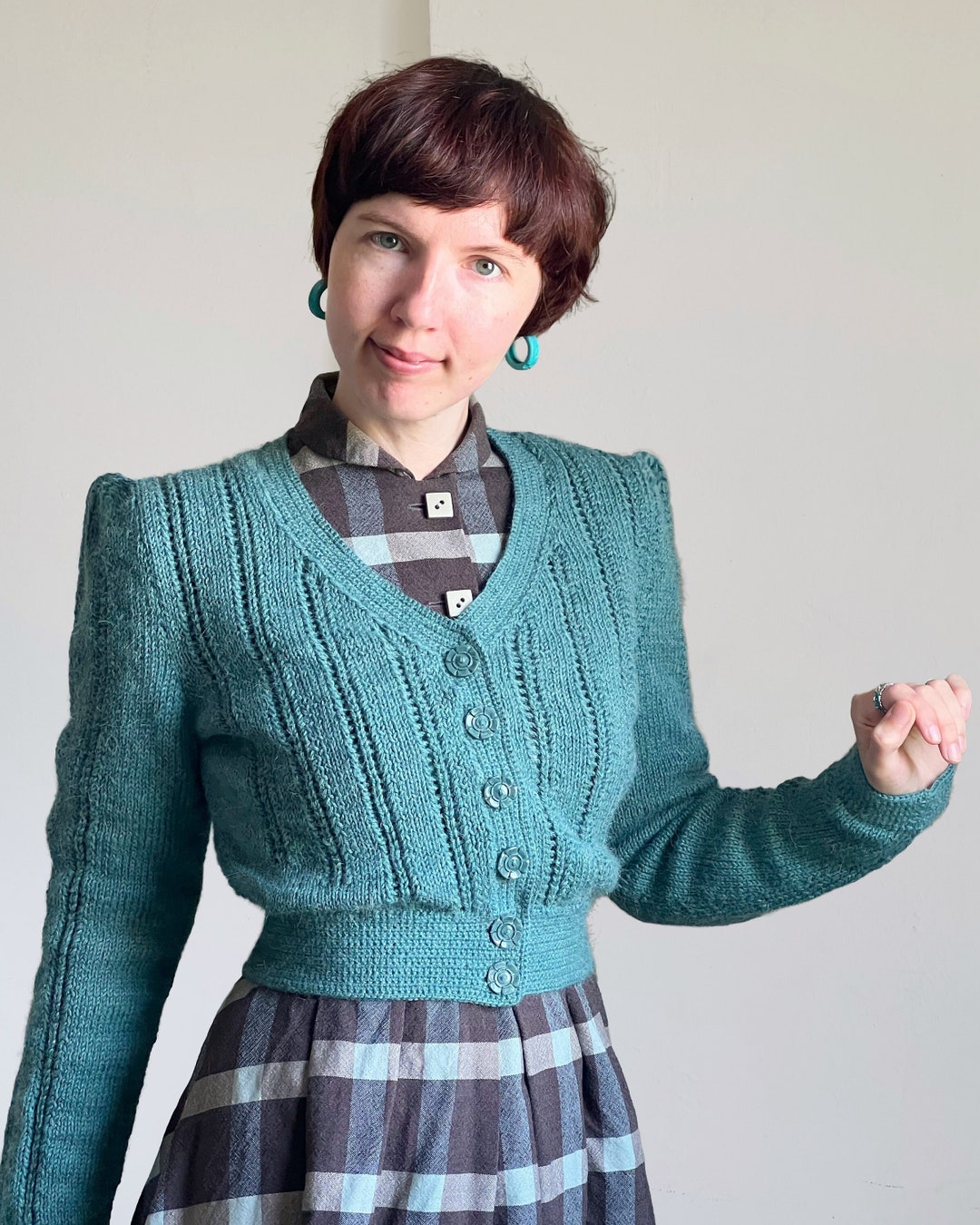 Custom 1940s Reproduction Lace Cardigan With Puff Shoulders - Etsy