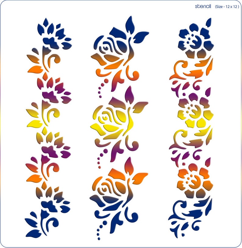 12 X 12 Inch Rose Style Border Stencil for Art/craft - Etsy