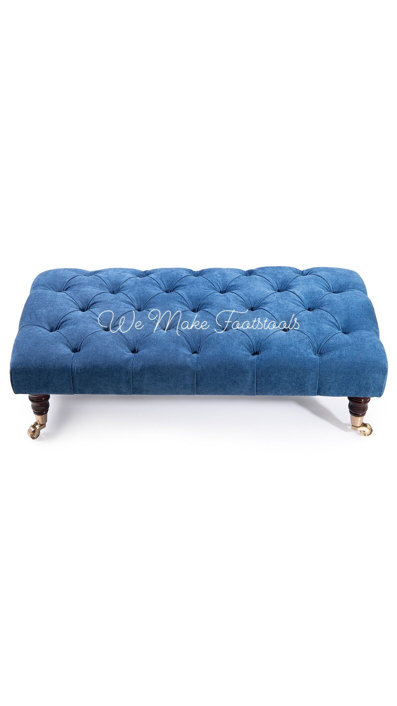 Bleu Chesterfield Footstool / Coffee Table / Pouffe / Bench - Etsy UK