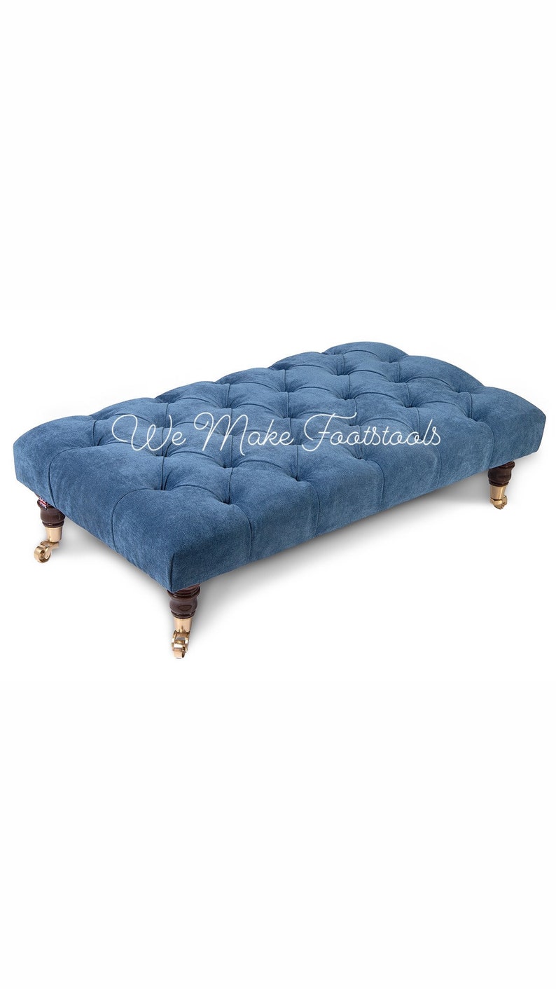 Bleu Chesterfield Footstool / Coffee Table / Pouffe / Bench - Etsy UK