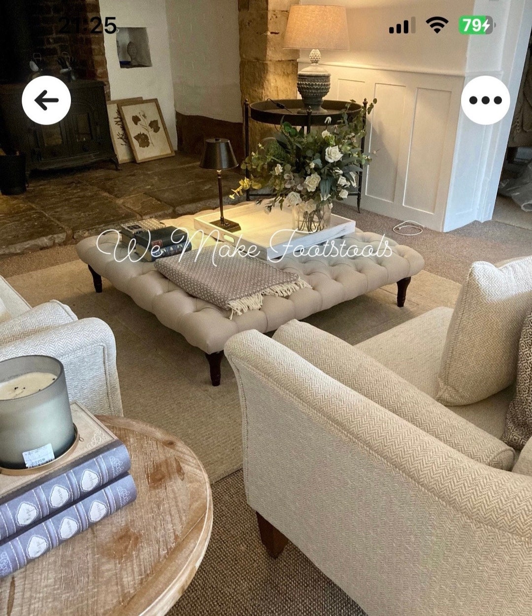 Chesterfield Footstool / Coffee Table / Pouffe - Etsy UK