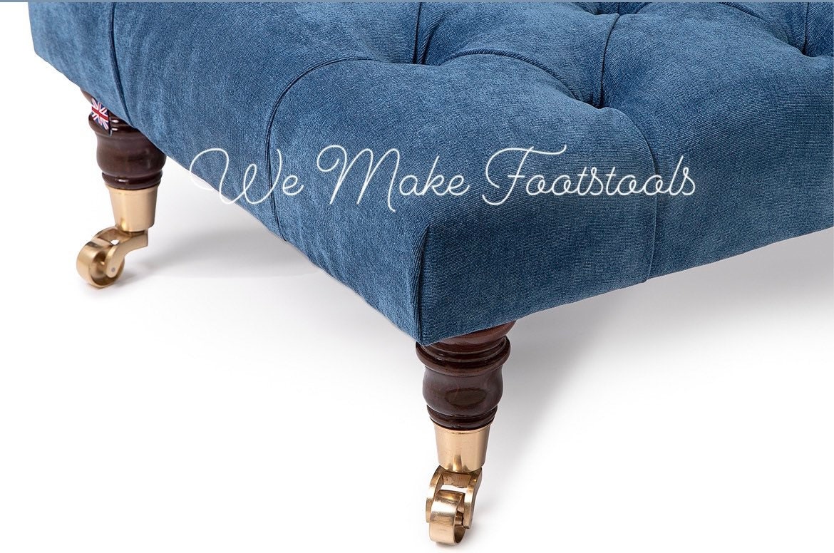 Bleu Chesterfield Footstool / Coffee Table / Pouffe / Bench - Etsy UK
