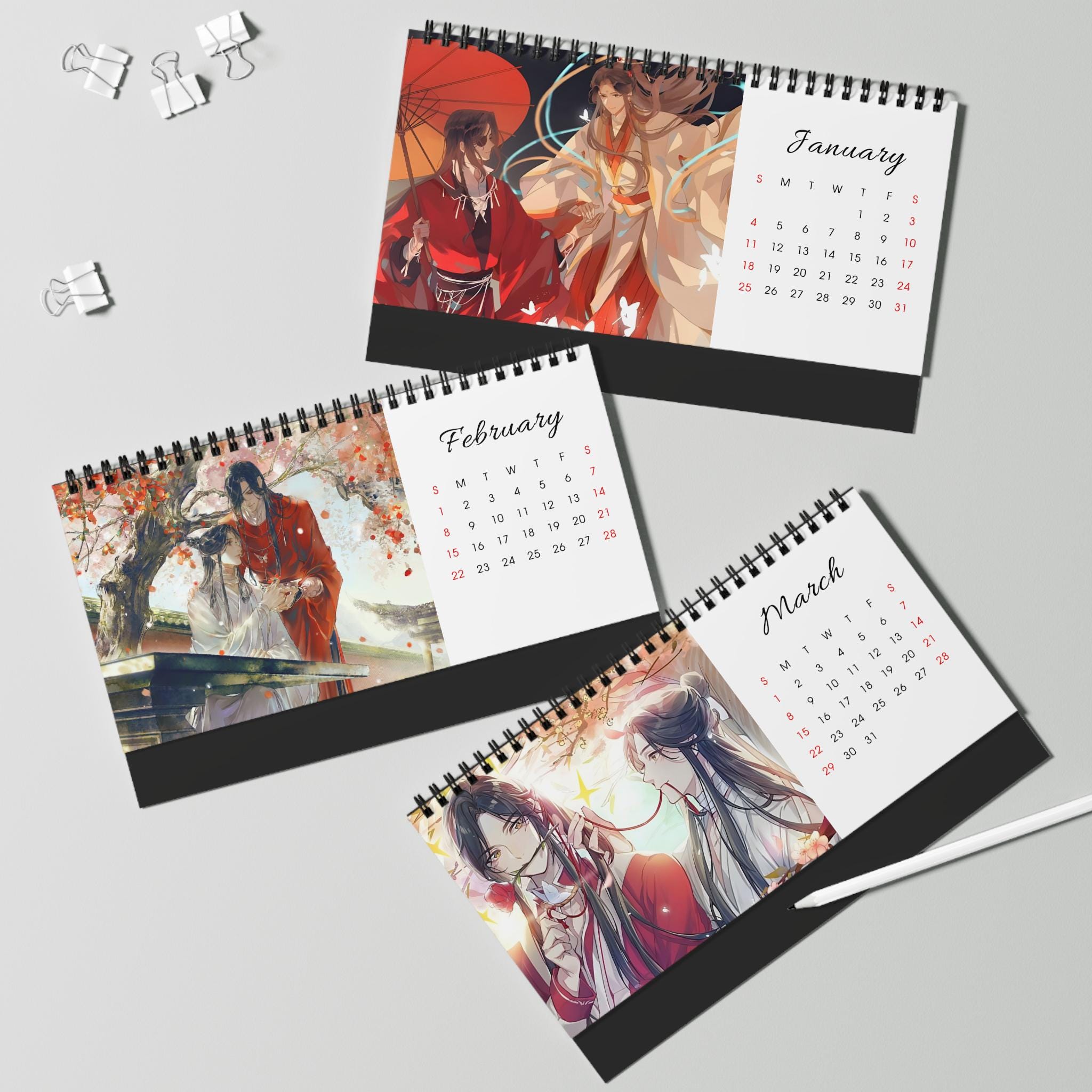 Heaven Official's Blessing Desktop Calendar 2026, Tgcf Christmas Gift ...