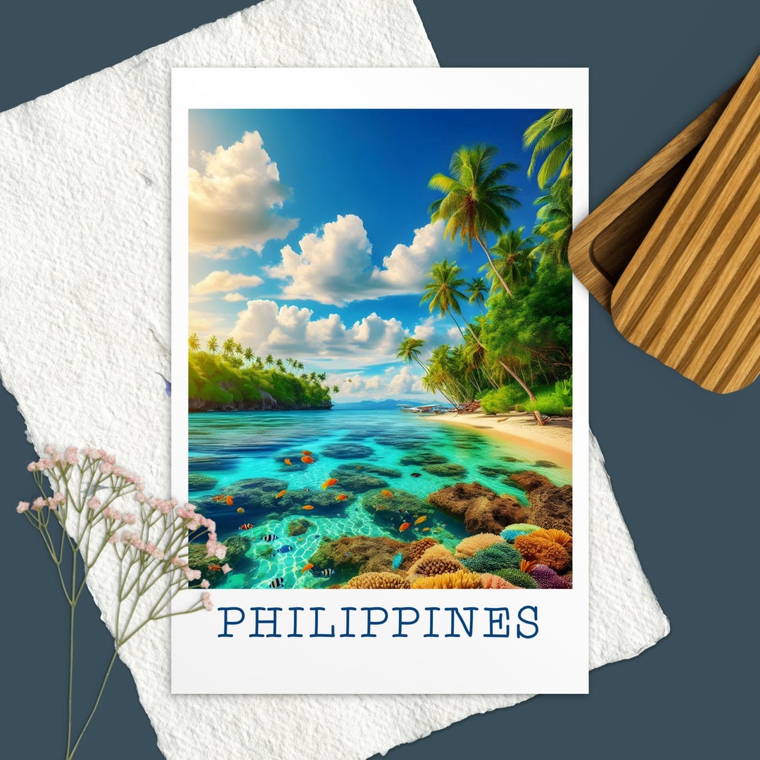 Philippines Travel Postcard, Philippines Ocean Art, Travel Print ...