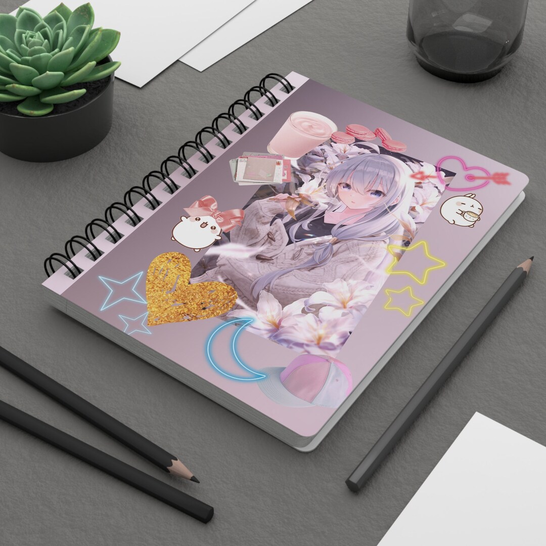 Purplr Girl Journal Notebook Cute Girl Cute Notebook Spiral Bound Cute ...