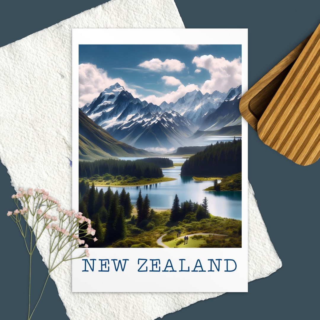 New Zealand Postcard, New Zealand Prints, New Zealand Travel Card, New ...