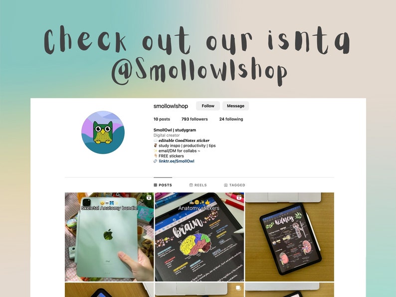 Cute Anatomy Stickers, Goodnotes, Hand-drawn Customizable Icons ...