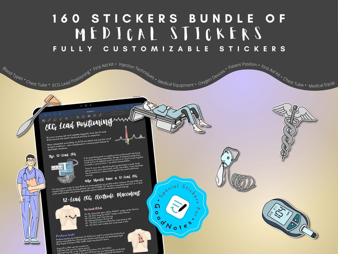 160 Customizable Medical Stickers, Nurse Stickers, Goodnotes Stickers ...