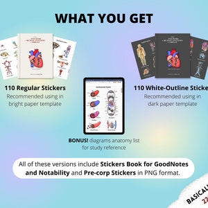 110 Anatomy Organ Stickers Goodnotes Stickers Notability - Etsy