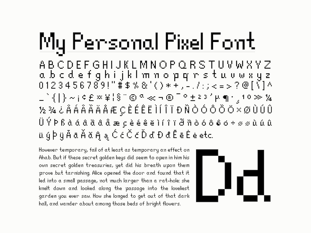 Pixel Font, My Personal Pixel Font, Handwriting Inspire Font, Planner ...