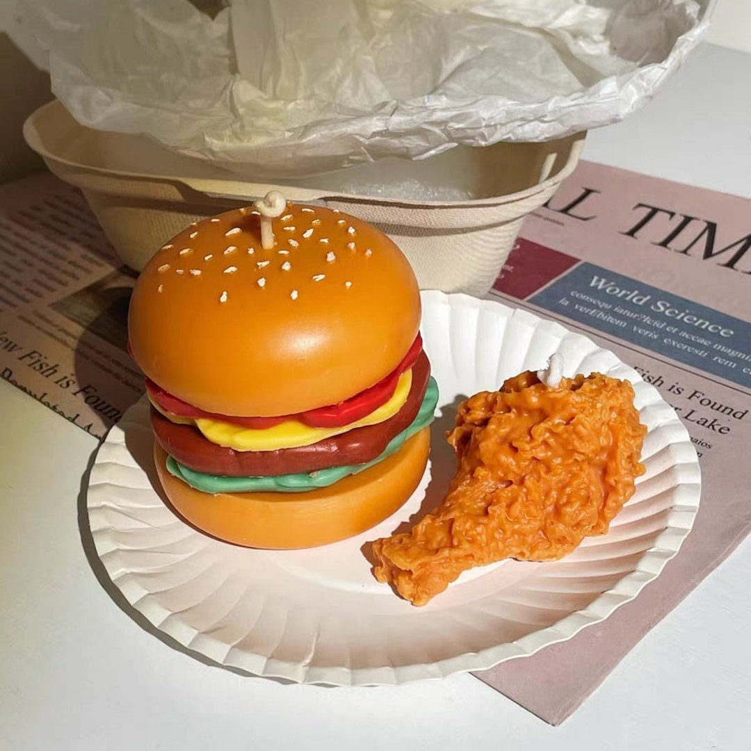 Hamburger Candles Set, Chicken Wing Candle, Cheese Candle, Big Mac ...
