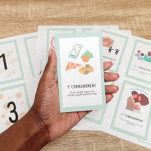 10 Commandments Flash Cards , Bible KJV , Homeschool Learning - Etsy