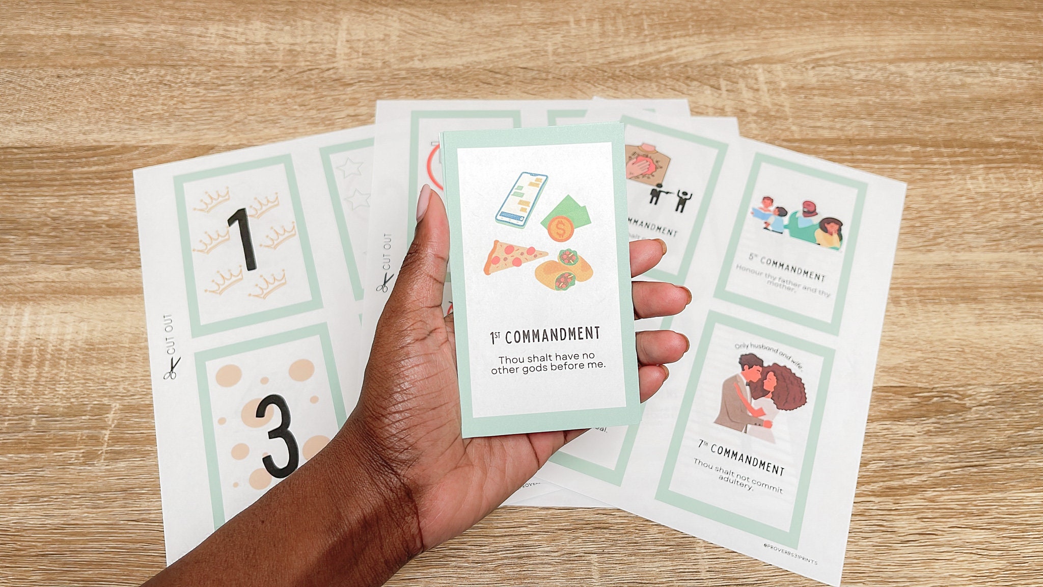 10 Commandments Flash Cards , Bible KJV , Homeschool Learning - Etsy