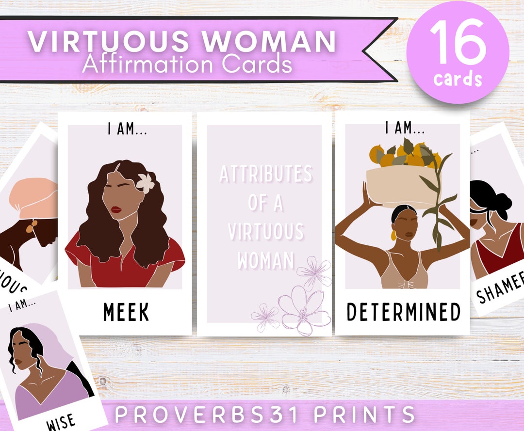 Virtuous Woman Affirmation Cards - Etsy