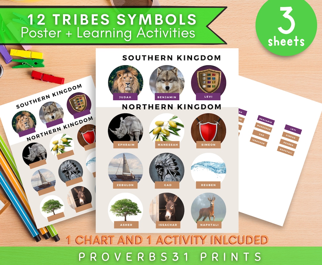 12 Tribes Symbols Poster Hands-on Learning Activity - Etsy