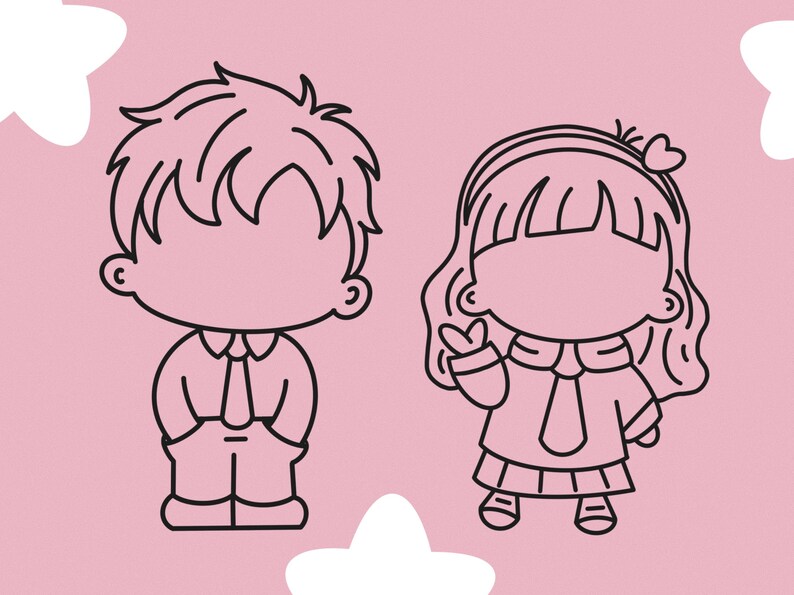 50 Procreate Cute Doodle Kawaii Character Stamps Procreate - Etsy
