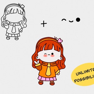 50 Procreate Cute Doodle Kawaii Character Stamps, Procreate Kawaii ...