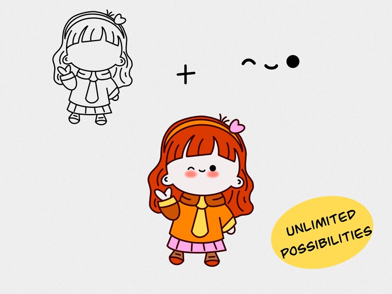 50 Procreate Cute Doodle Kawaii Character Stamps Procreate - Etsy