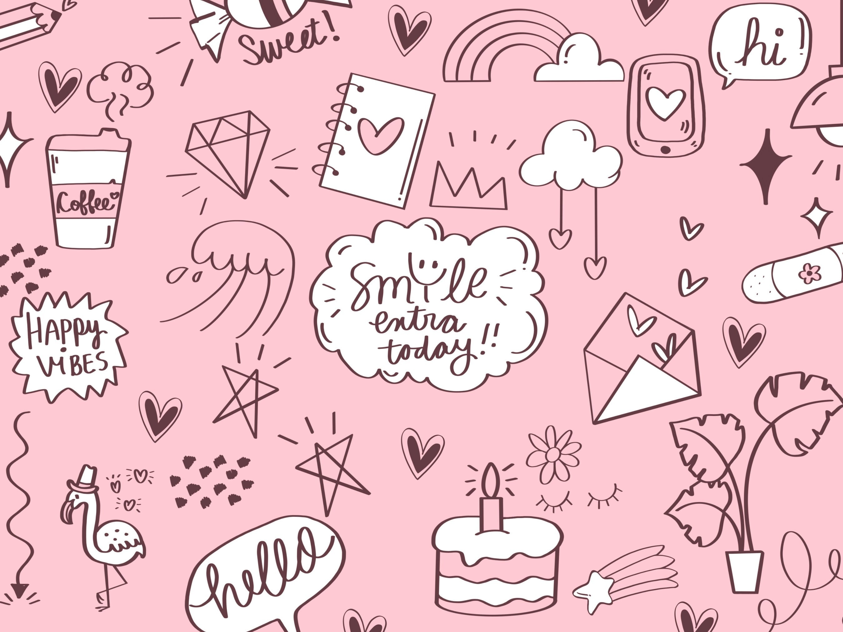 50 Valentines Procreate Cute Hand Drawn Doodle Elements Stamps Brushes ...