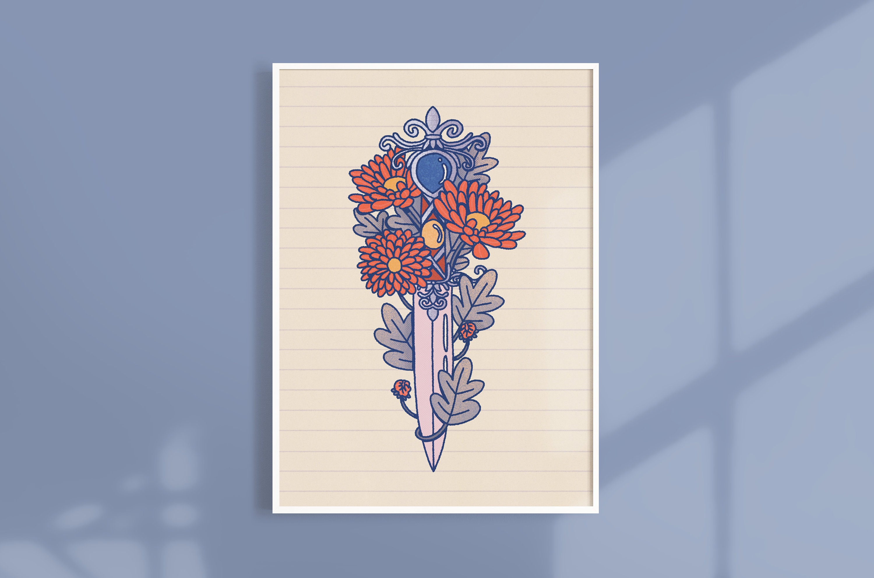 Triple Dagger Art Prints / A4 / A5 / Knife Illustration / - Etsy